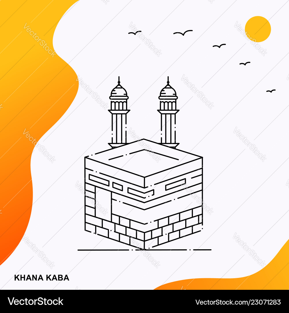 Travel khana kaba poster template Royalty Free Vector Image