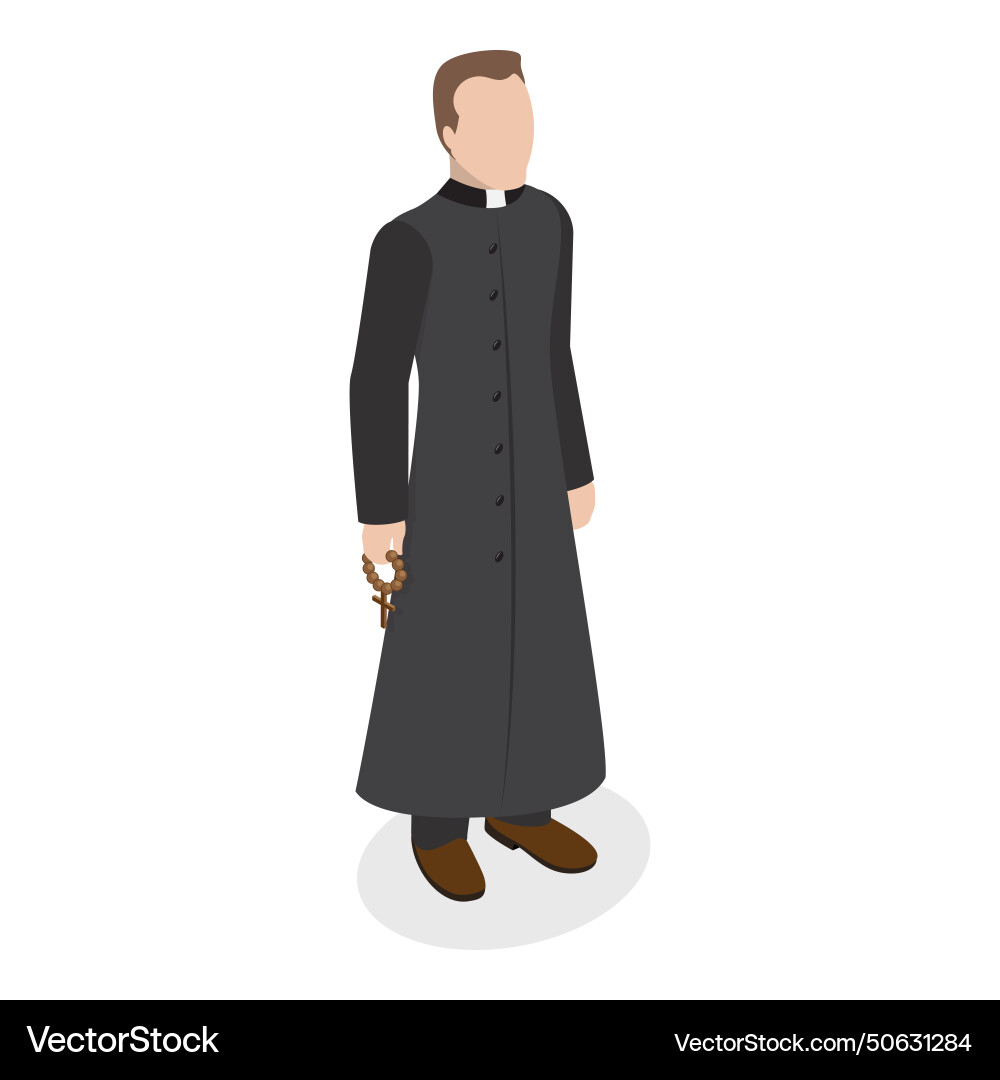 3d isometric flat set of religious leaders Vector Image