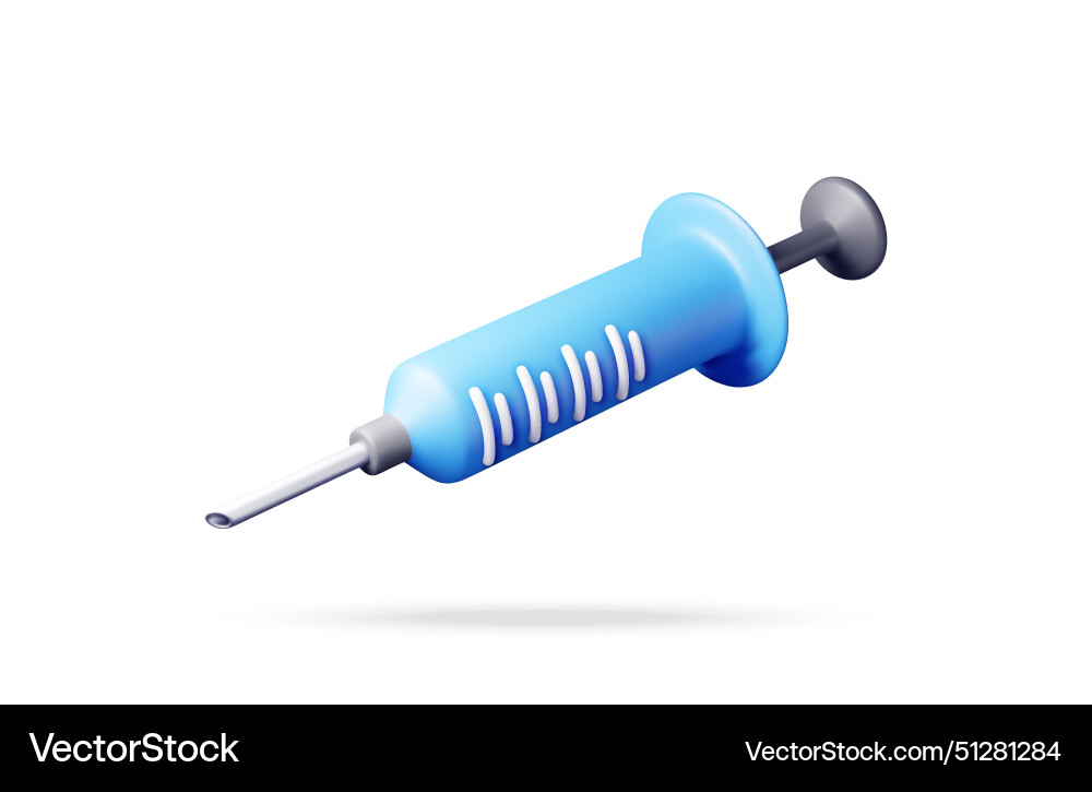 3d syringe icon isolated on white background Vector Image