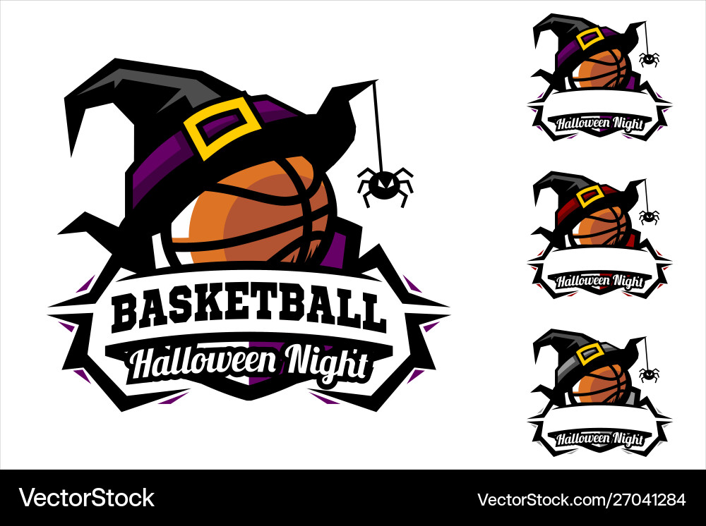 Basketball ball halloween logo Royalty Free Vector Image