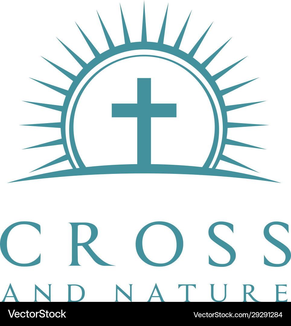 Christian Cross Sun Logo Royalty Free Vector Image