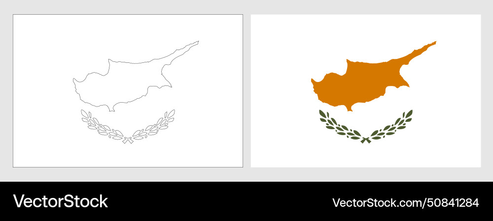 Coloring flag set of cyprus Royalty Free Vector Image