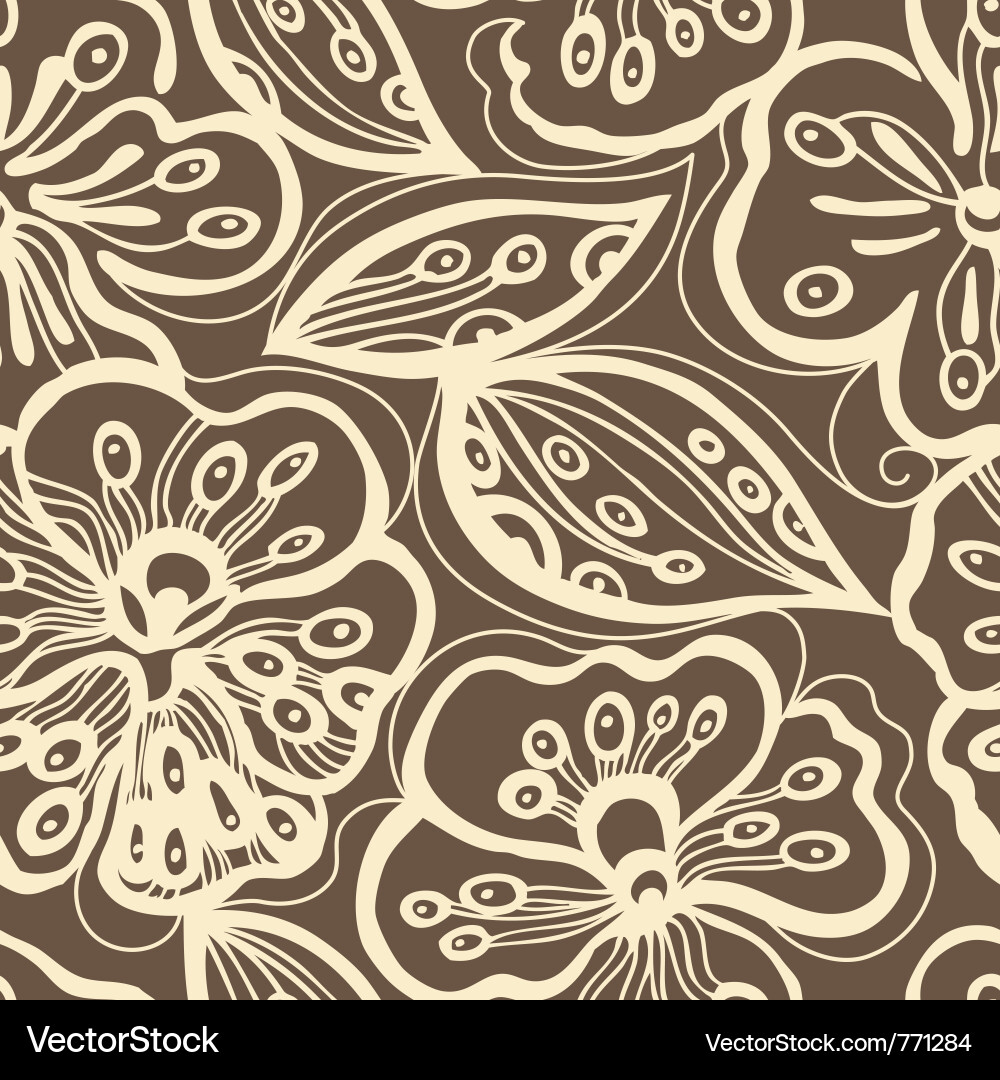 Elegant Floral Wallpaper Pattern Royalty Free Vector Image