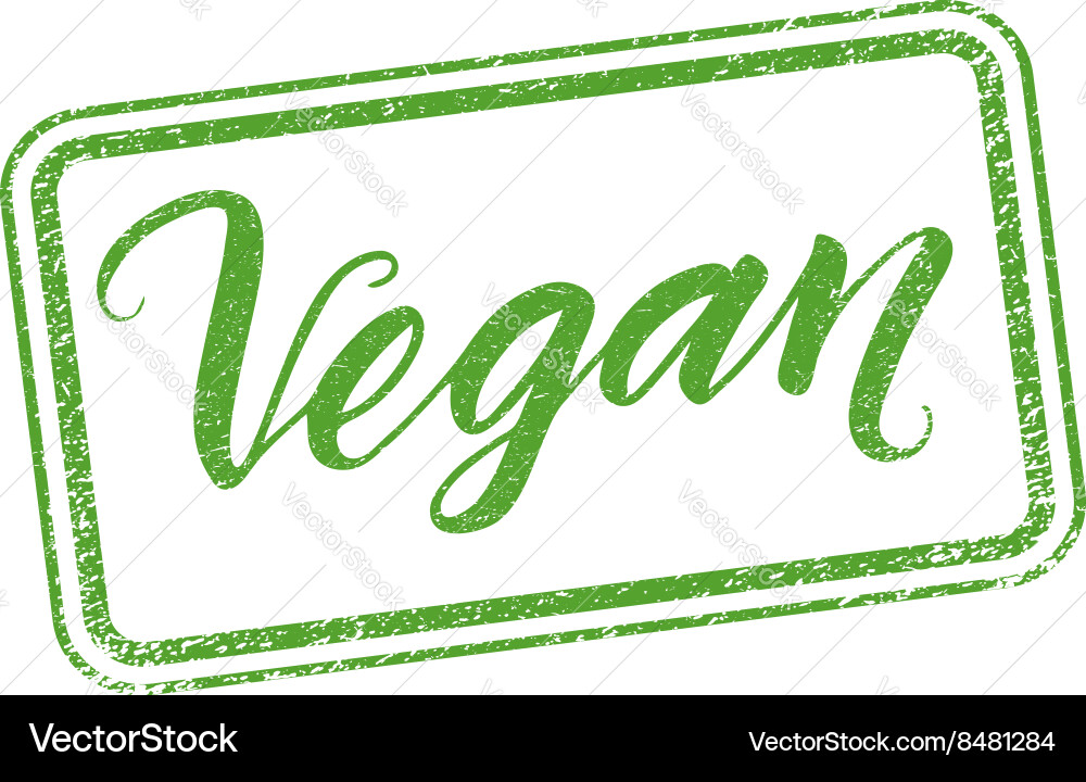 Hand-Lettered Vegan Stamp Royalty Free Vector Image