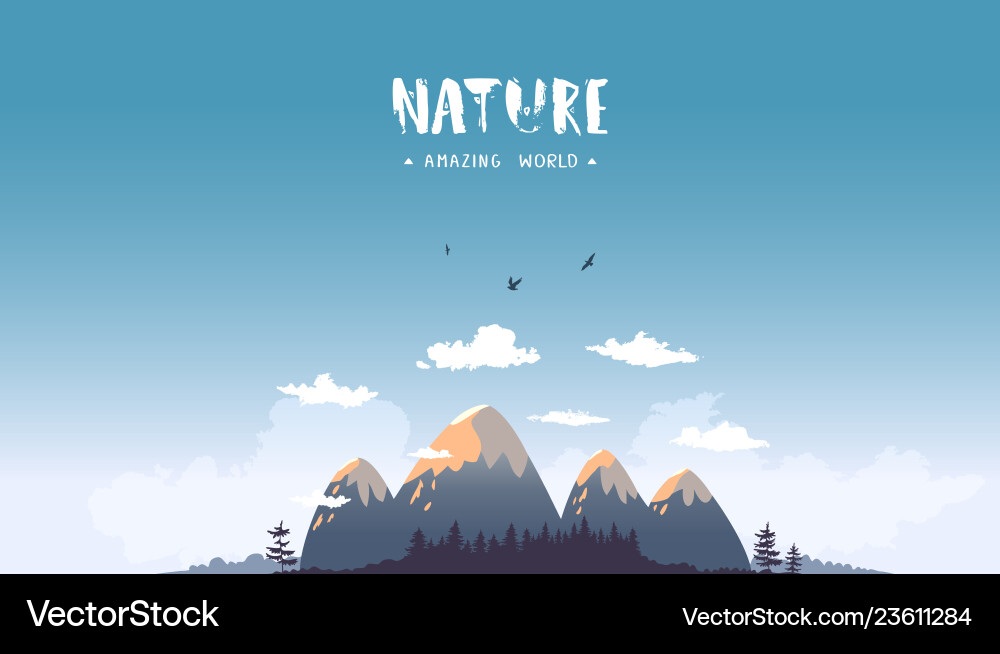 Mountains cartoon Royalty Free Vector Image - VectorStock