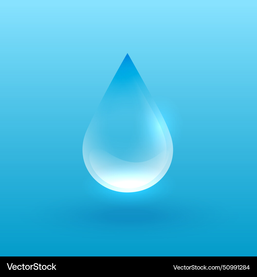 Realistic clean falling water droplet design Vector Image