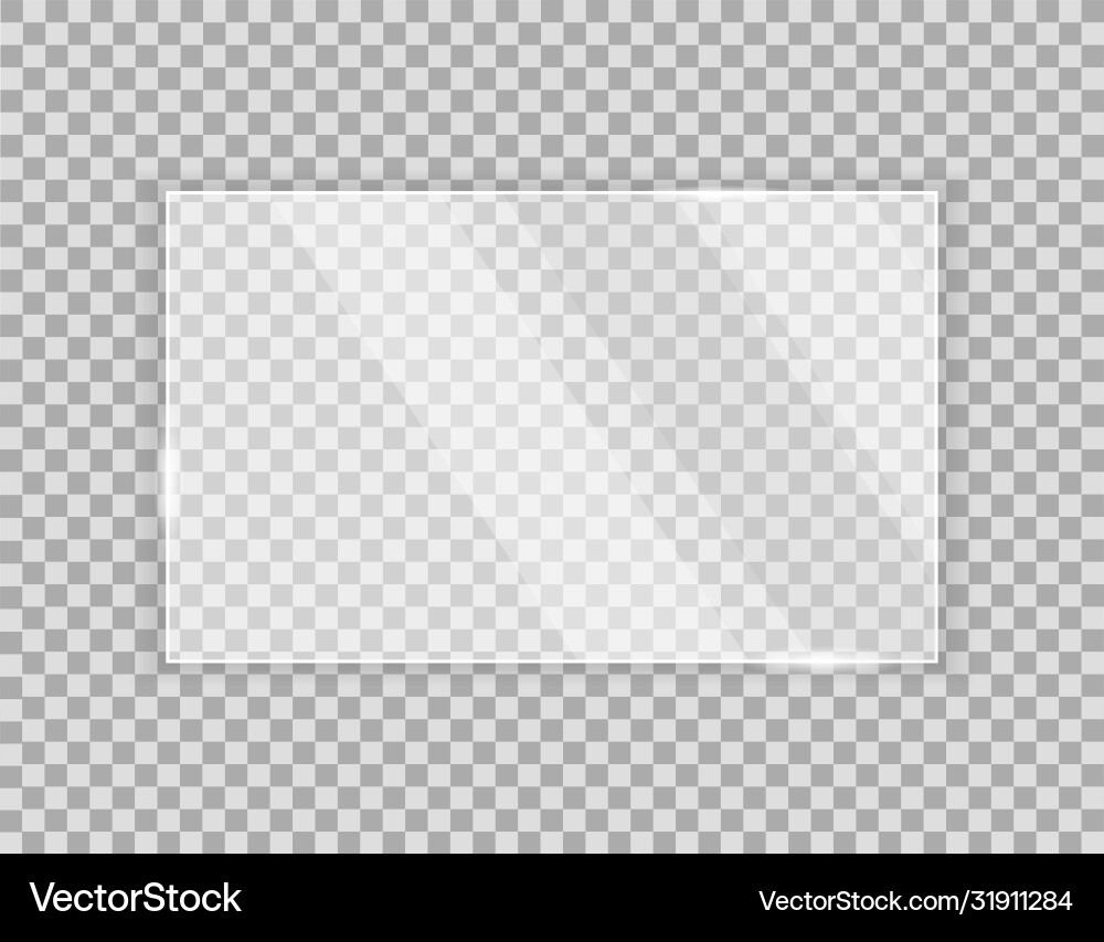 Sheet clear glass on a transparent background Vector Image