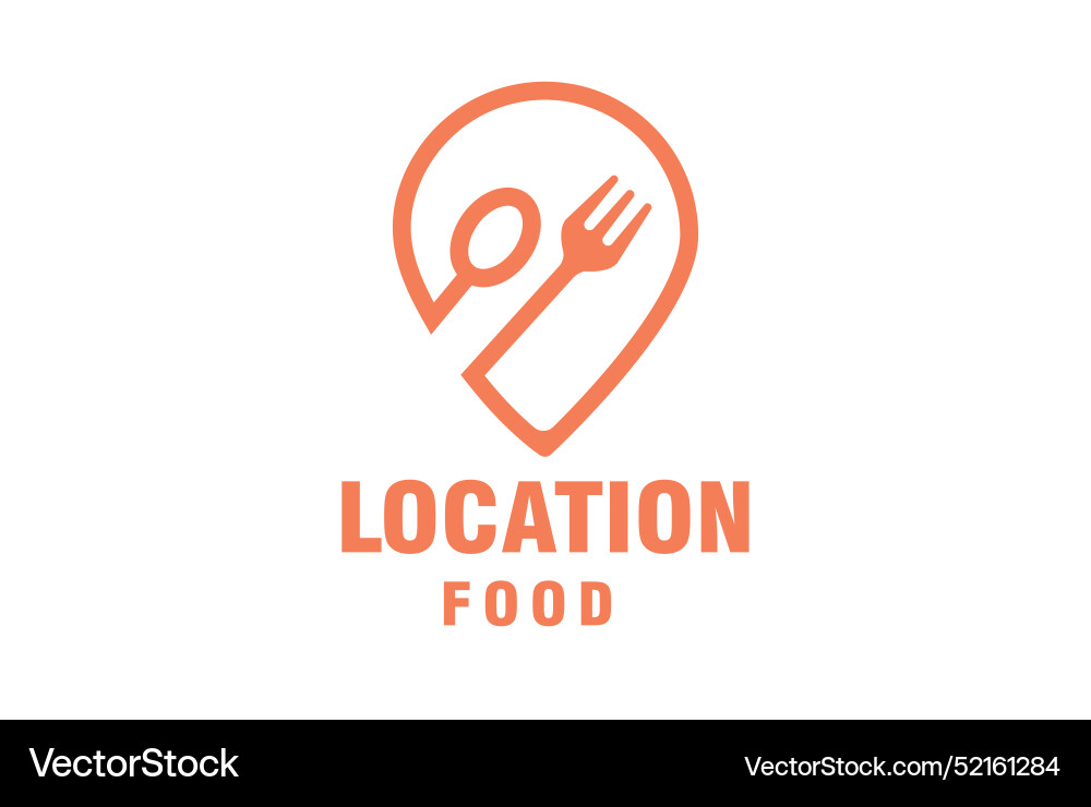 Spoon and fork design inspiration in orange pin Vector Image