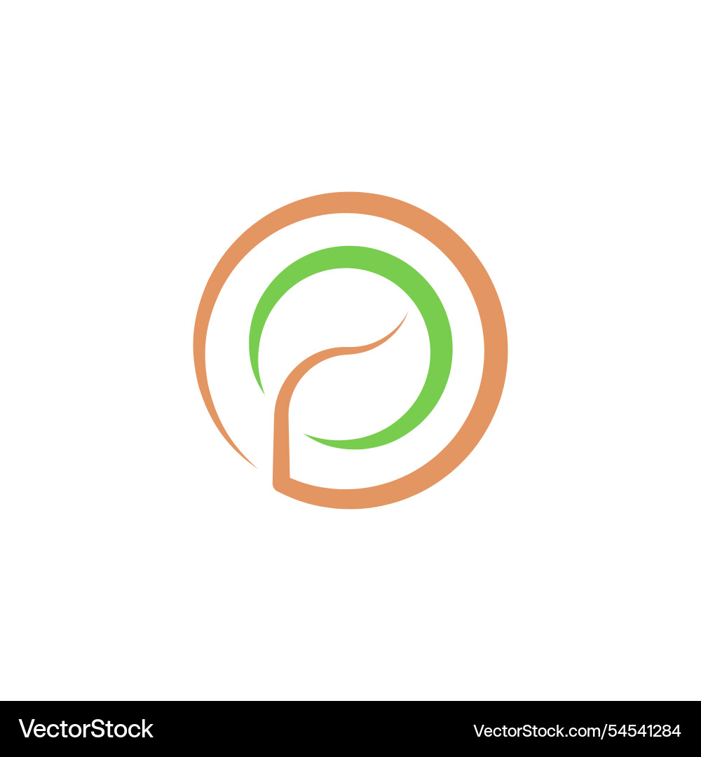 Tree logo with letter o design Royalty Free Vector Image