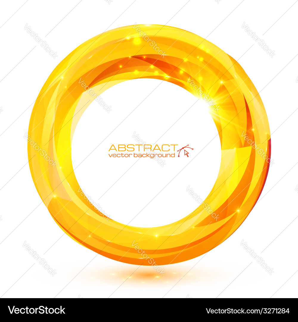 Yellow crystal abstract round frame Royalty Free Vector