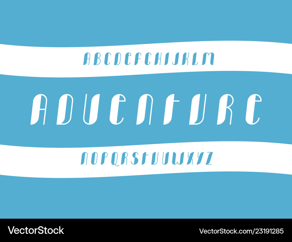 Adventure cursive font Royalty Free Vector Image