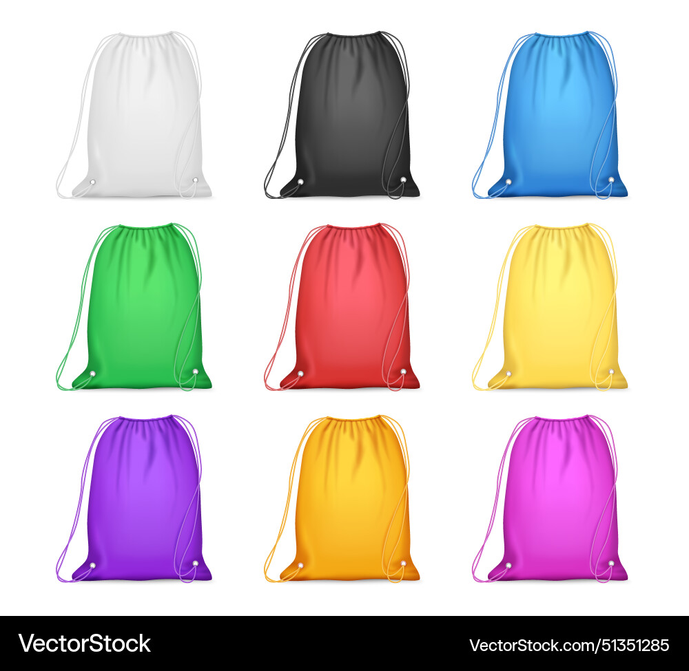 Bag drawstring textile sack for shoes or clothes Vector Image