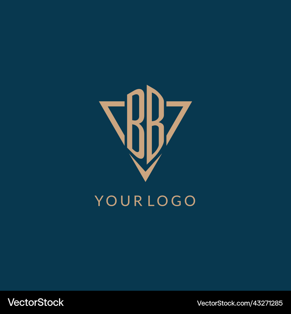 BB Initial Triangle Logo Royalty Free Vector Image