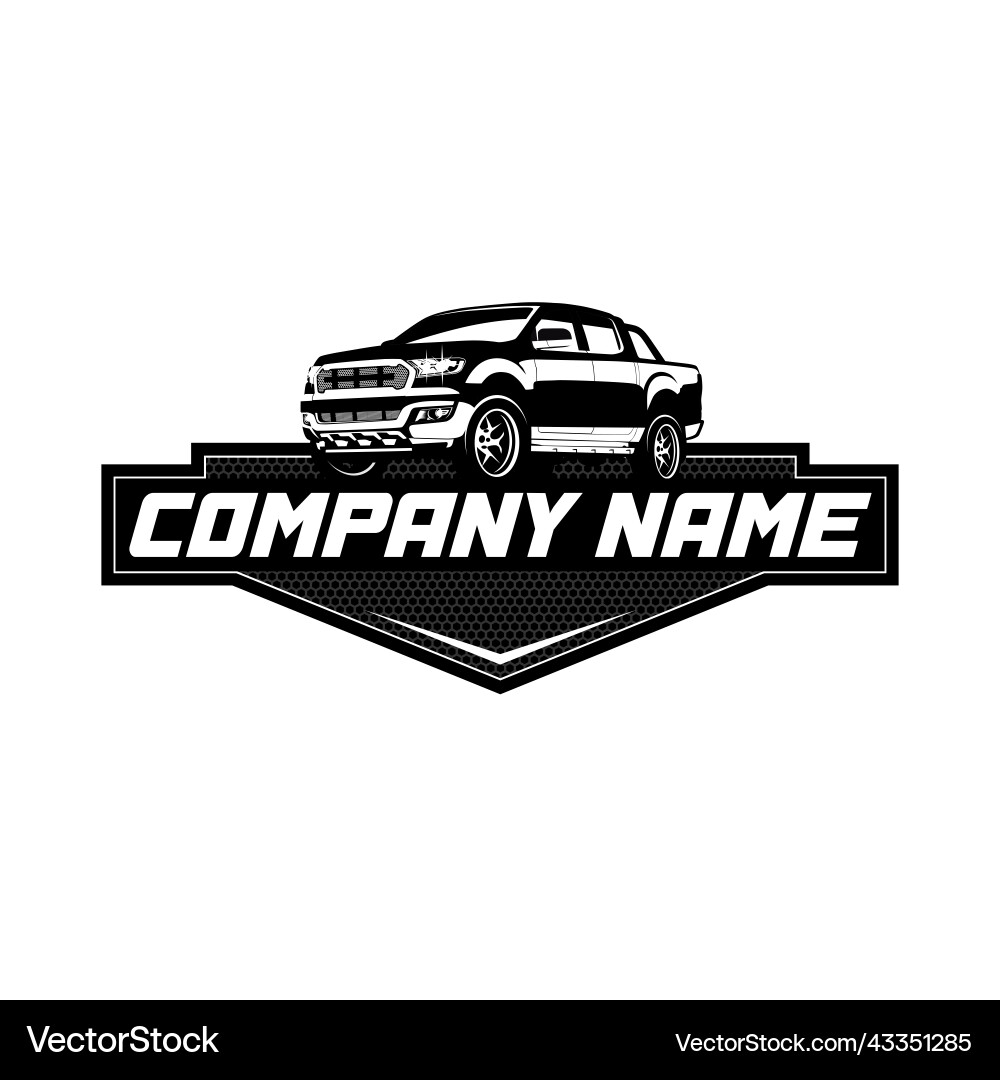 Double cabin car truck logo Royalty Free Vector Image