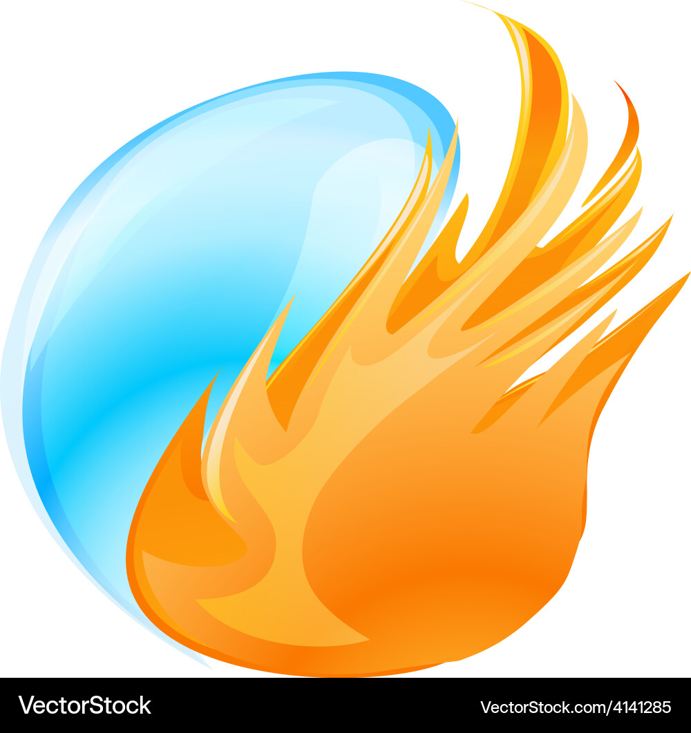 Fire and Water Icon Royalty Free Vector Image - VectorStock