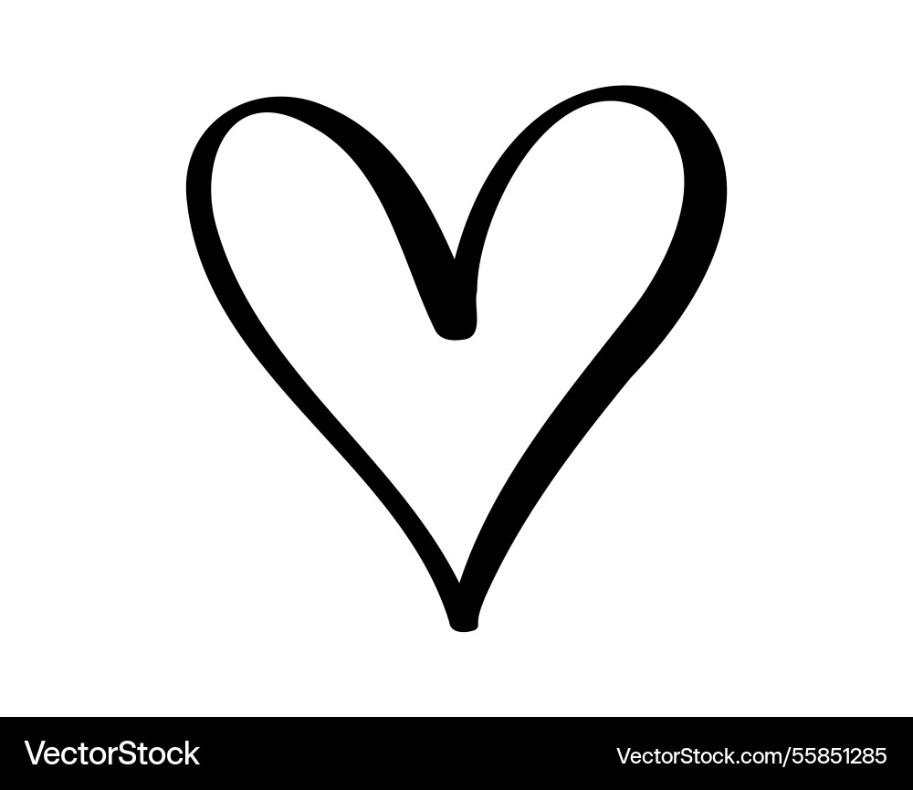 Hand drawn heart love sign romantic Royalty Free Vector