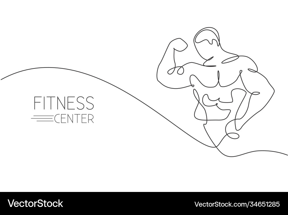 One single line drawing young energetic model Vector Image