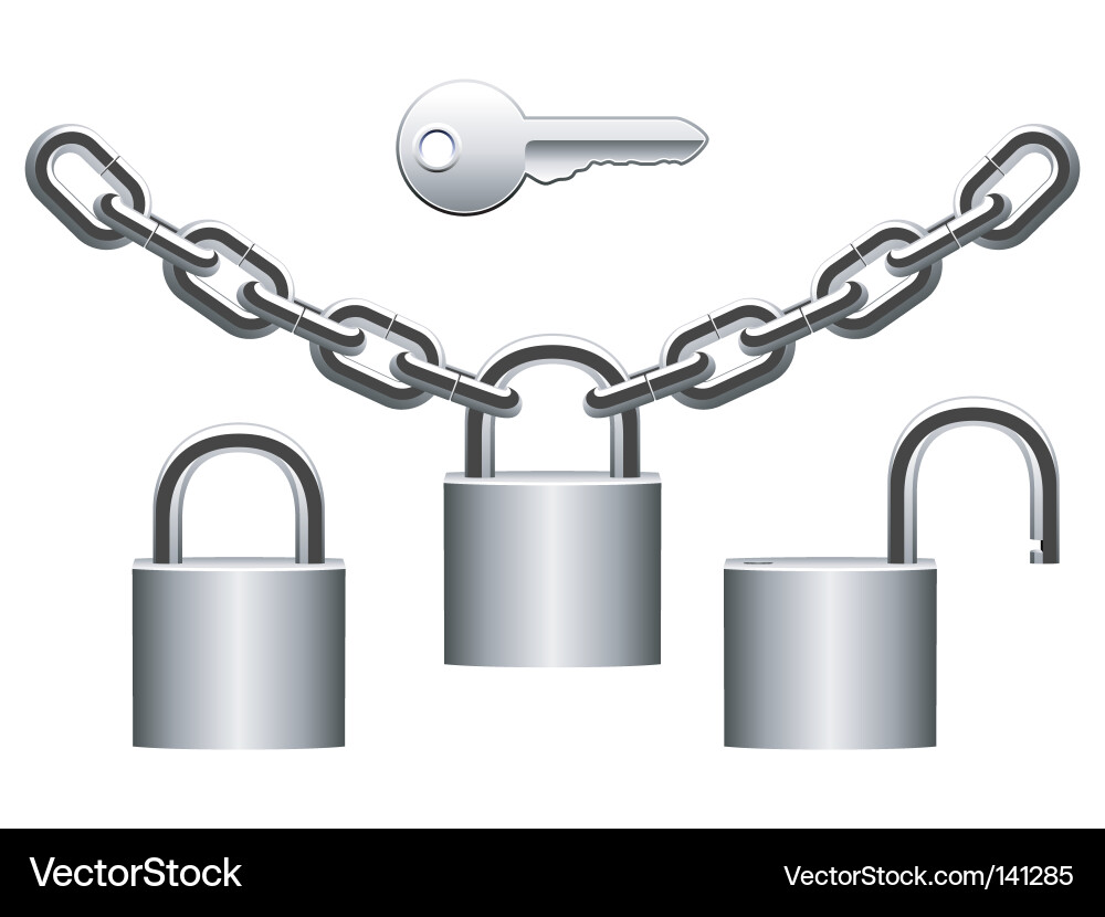 Padlock Security Set Royalty Free Vector Image