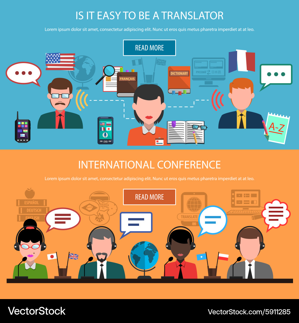 Translation horizontal banners Royalty Free Vector Image