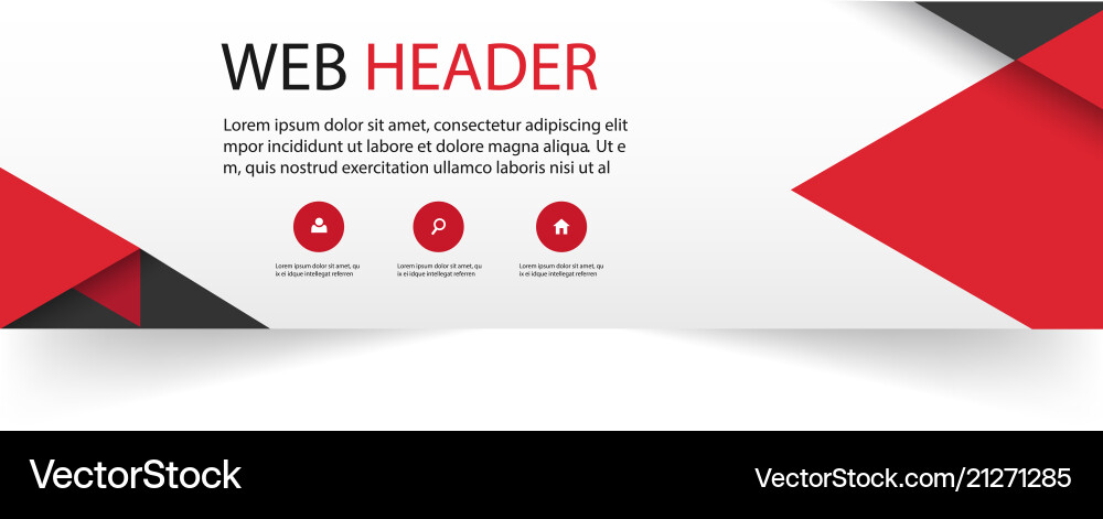 Web header modern red black design white Vector Image