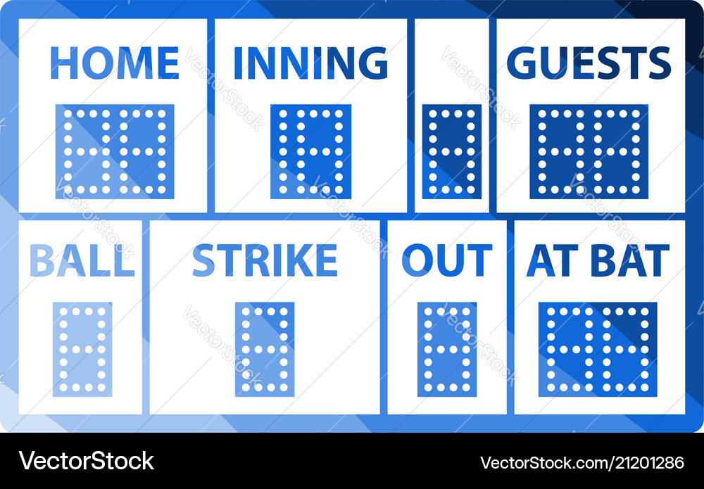 Baseball scoreboard icon Royalty Free Vector Image