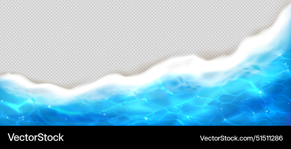 Beach sea wave top view ocean foam water texture Vector Image
