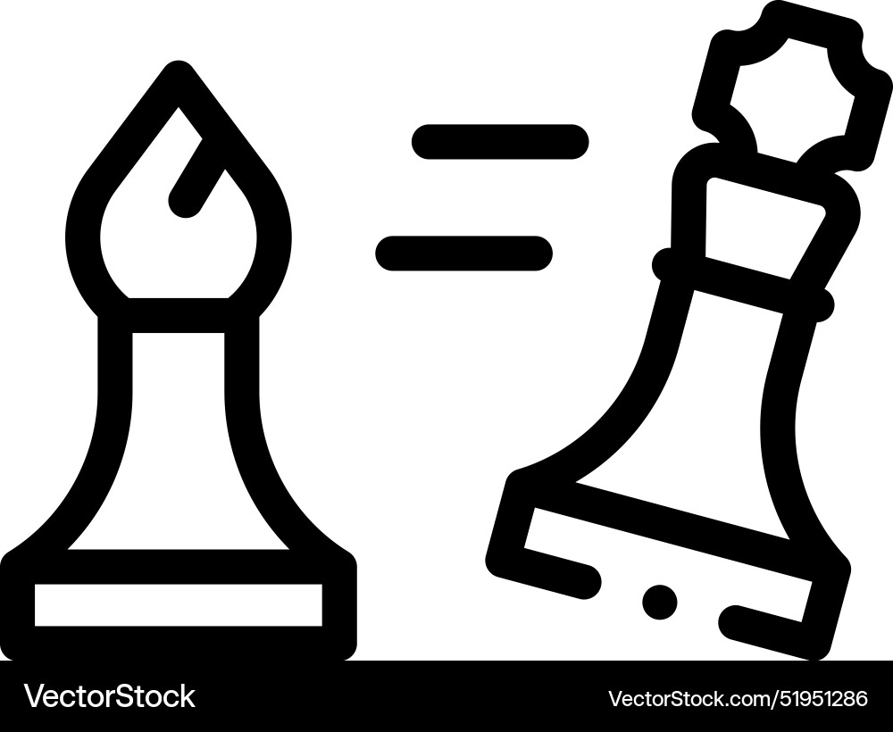 Checkmate icon thin linear style design isolated Vector Image