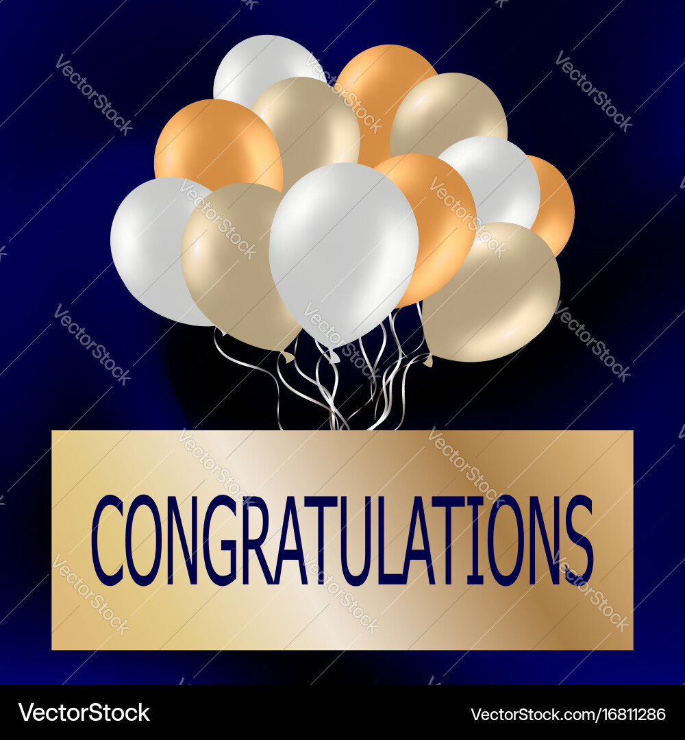 Congratulations card with cute colorful balloons Vector Image