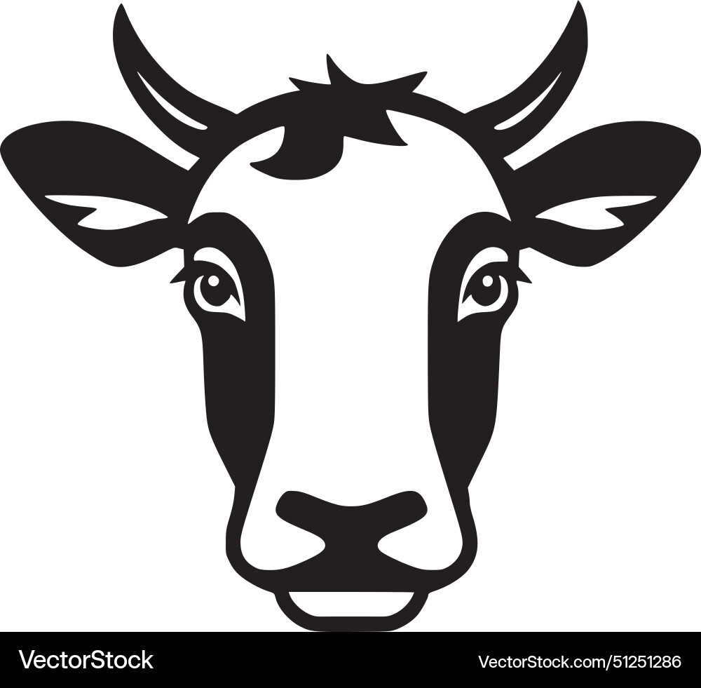 Cow - black and white Royalty Free Vector Image