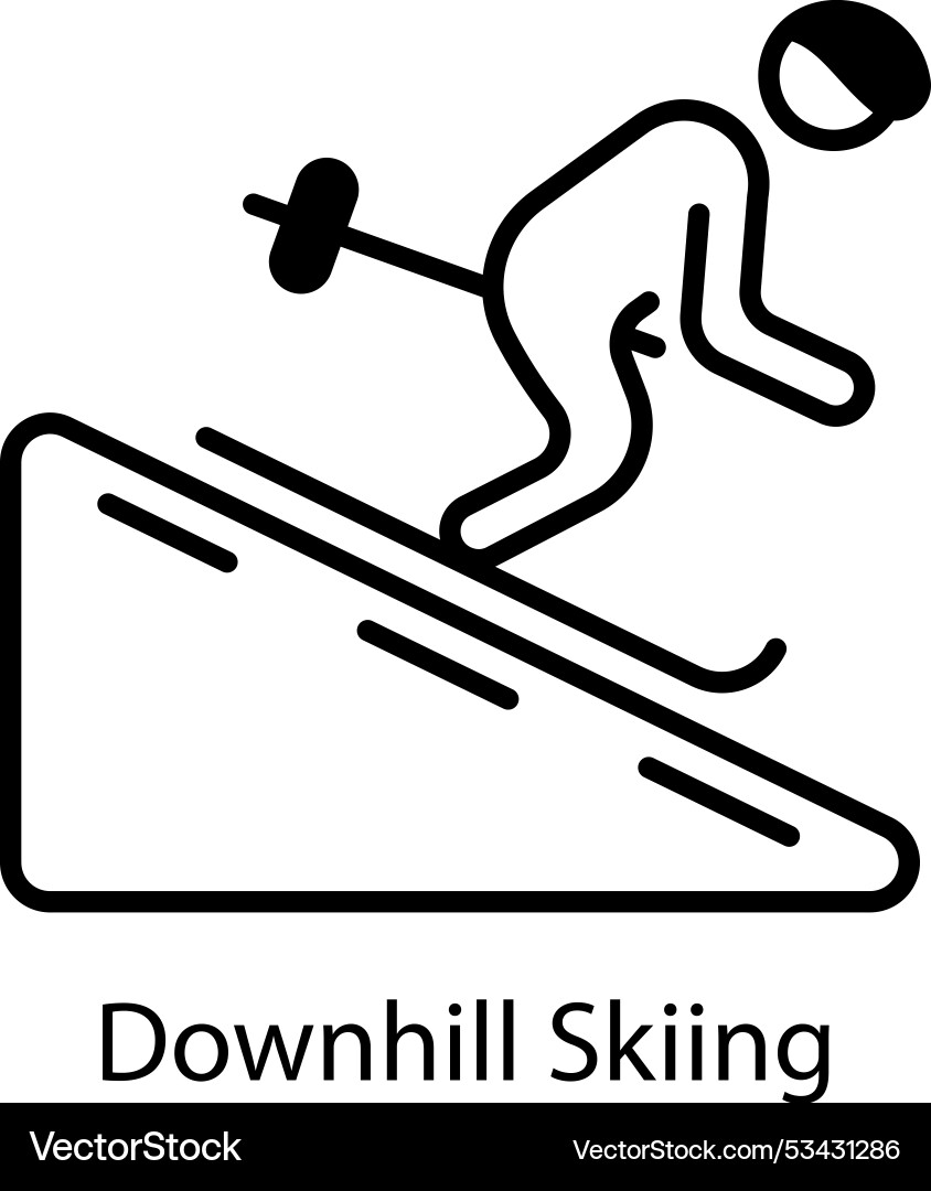 Downhill skiing Royalty Free Vector Image - VectorStock