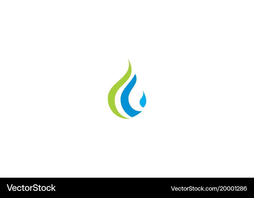 Droplet Bio Ökologie Wasserlogo Lizenzfreies Vektorbild