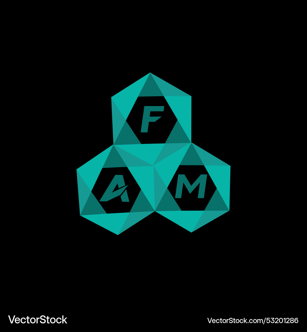 Fam creative minimalist letter logo unique Vector Image