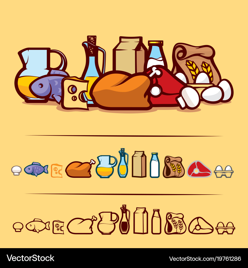 Foodstuffs Royalty Free Vector Image - VectorStock