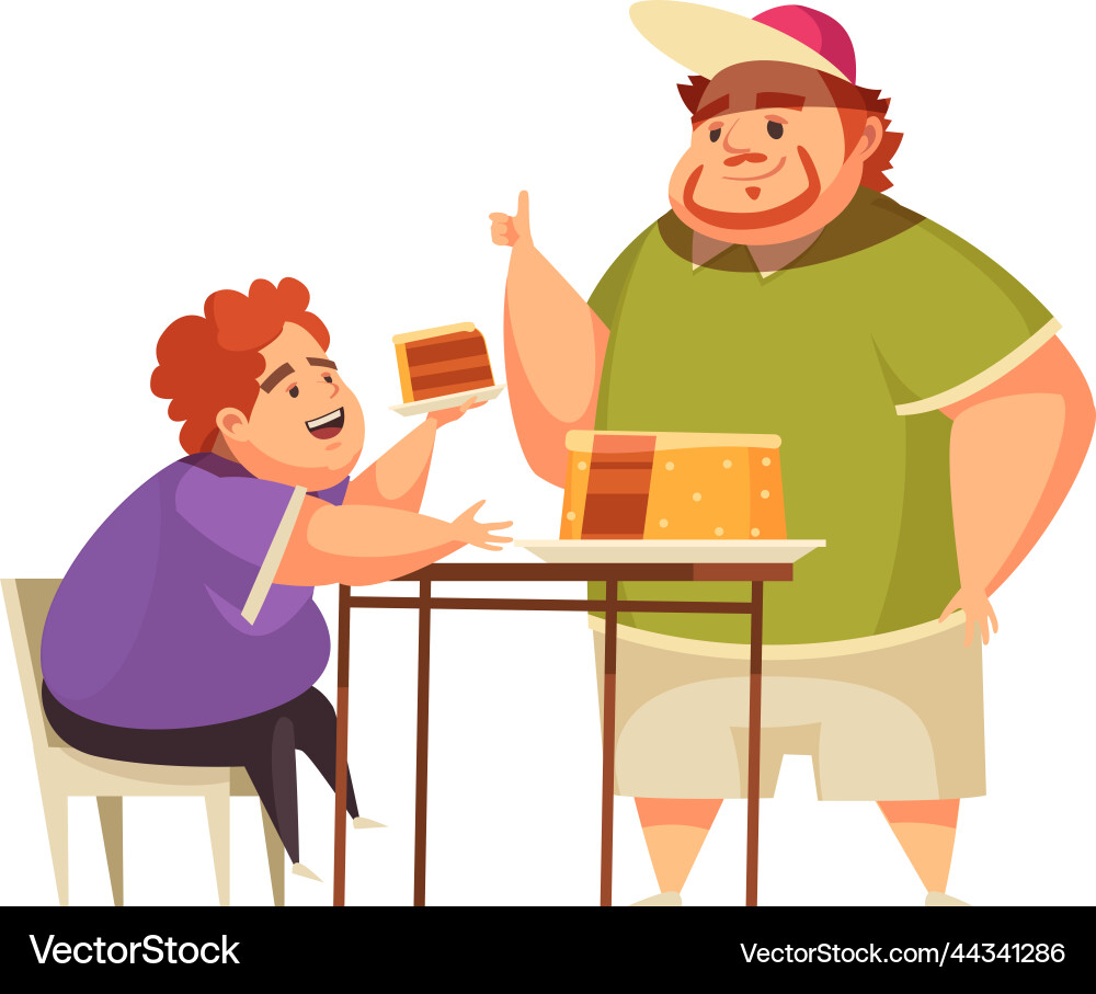 Gluttony flat concept Royalty Free Vector Image