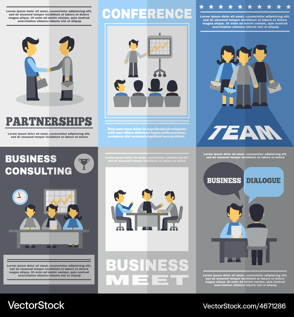 Meeting poster set Royalty Free Vector Image - VectorStock