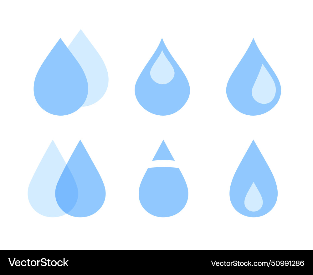 Set of simple raindrop icon on white background Vector Image