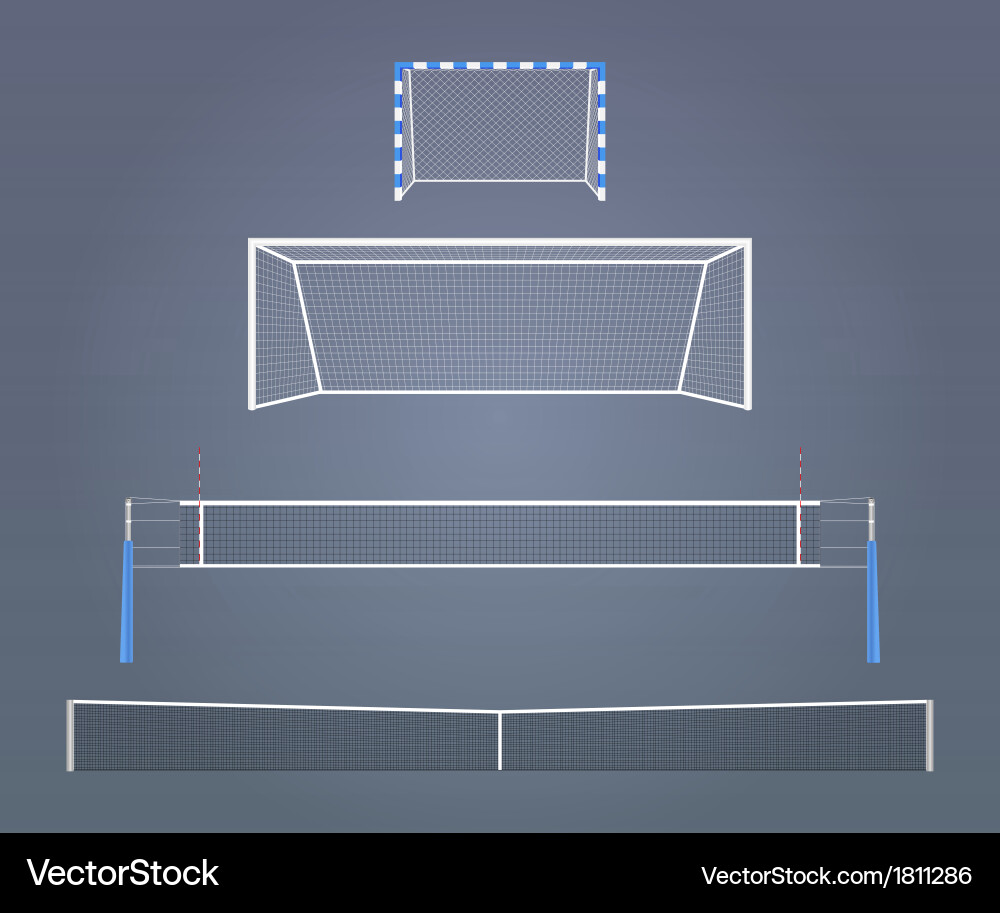 Sports Gates and Nets Collection Royalty Free Vector Image