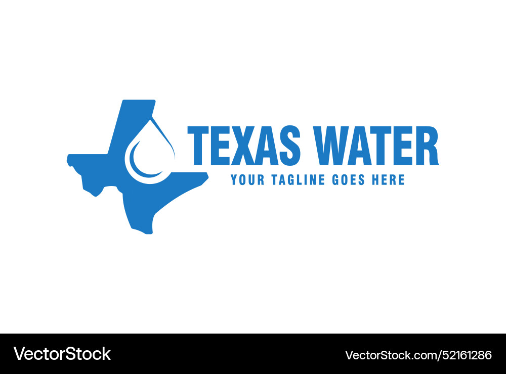 Texas water company logo design Royalty Free Vector Image