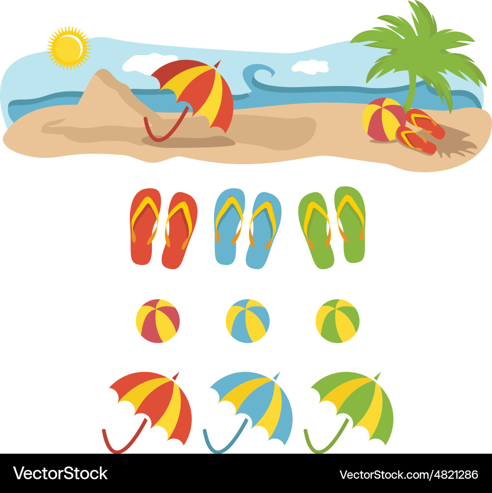 Tropical Beach Vacation Royalty Free Vector Image