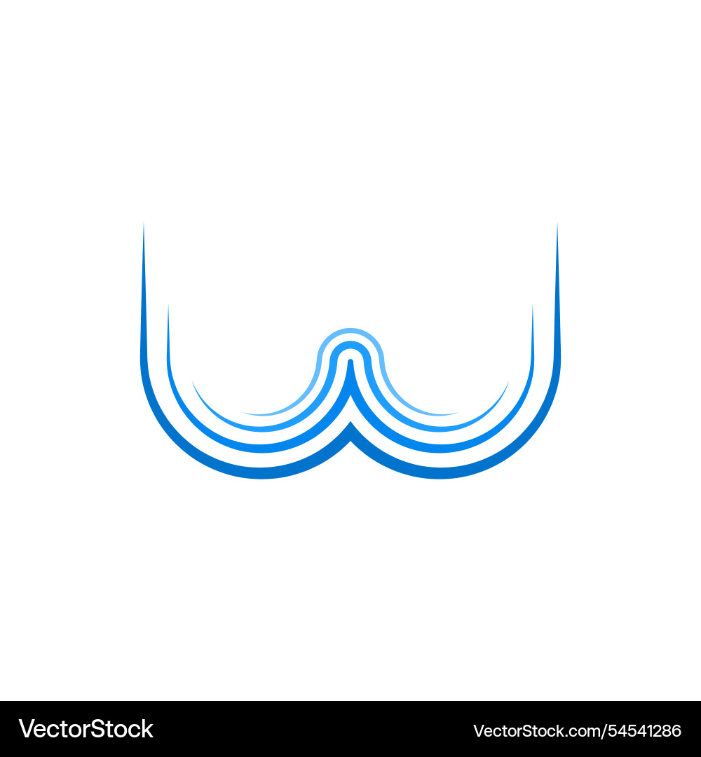 Water wave letter w sign Royalty Free Vector Image