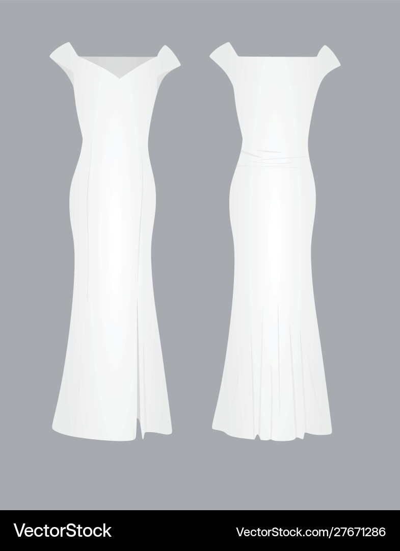 White elegant dress Royalty Free Vector Image - VectorStock