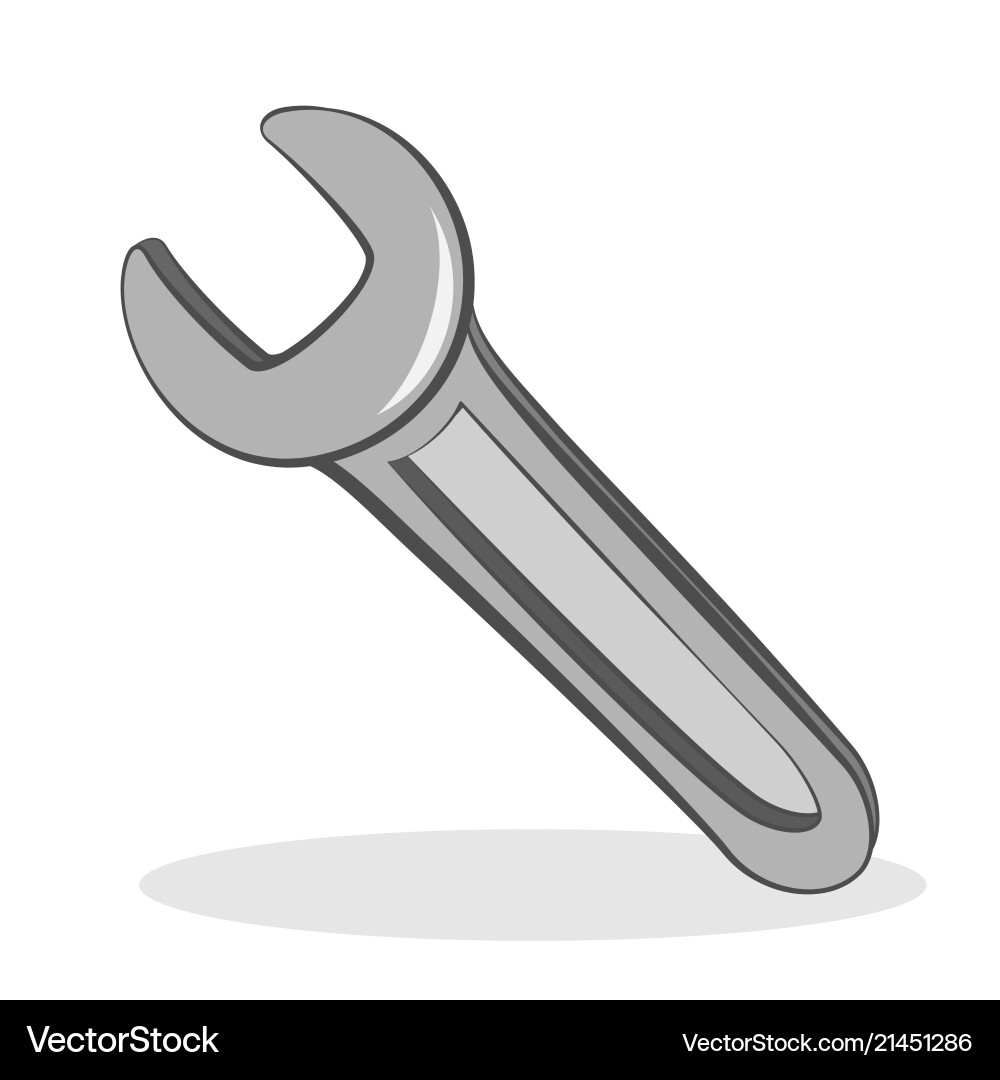 Wrench in cartoon style Royalty Free Vector Image