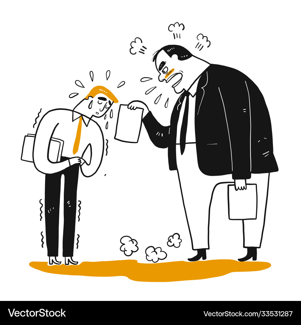 Angry Boss Confrontation Royalty Free Vector Image
