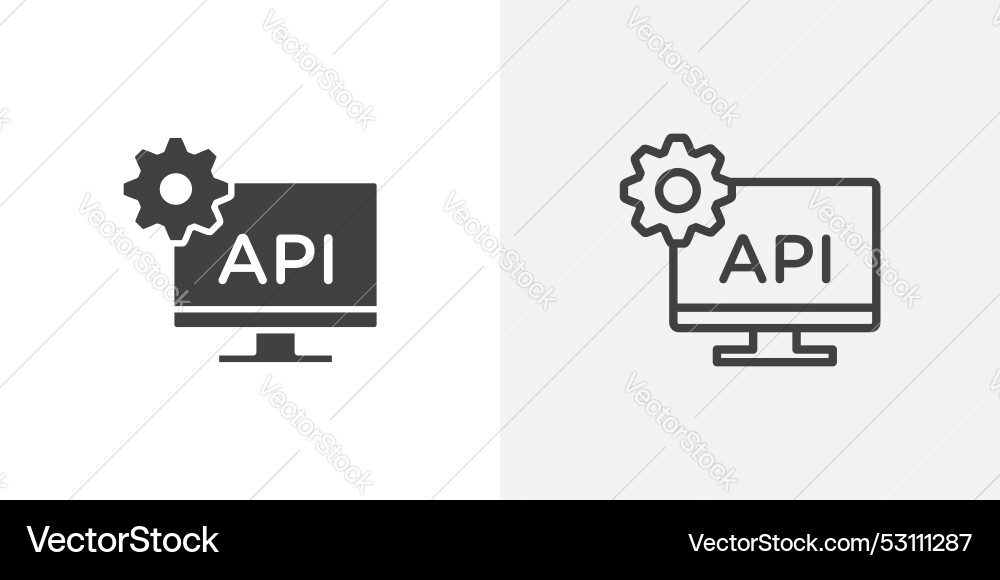 Api thin line icon set Royalty Free Vector Image