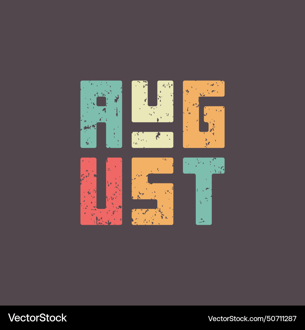 August lettering style Royalty Free Vector Image