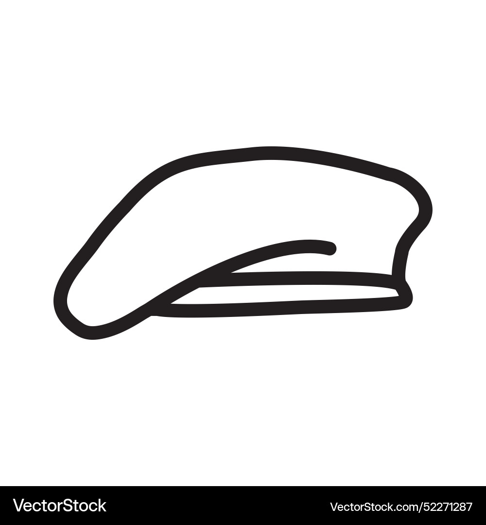 Beret icon black line art logo Royalty Free Vector Image