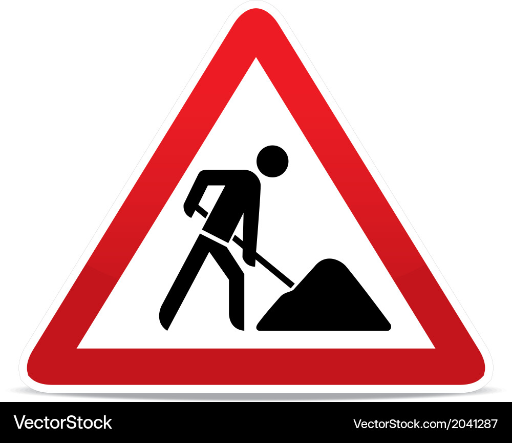 Building construction site warning sign Royalty Free Vector