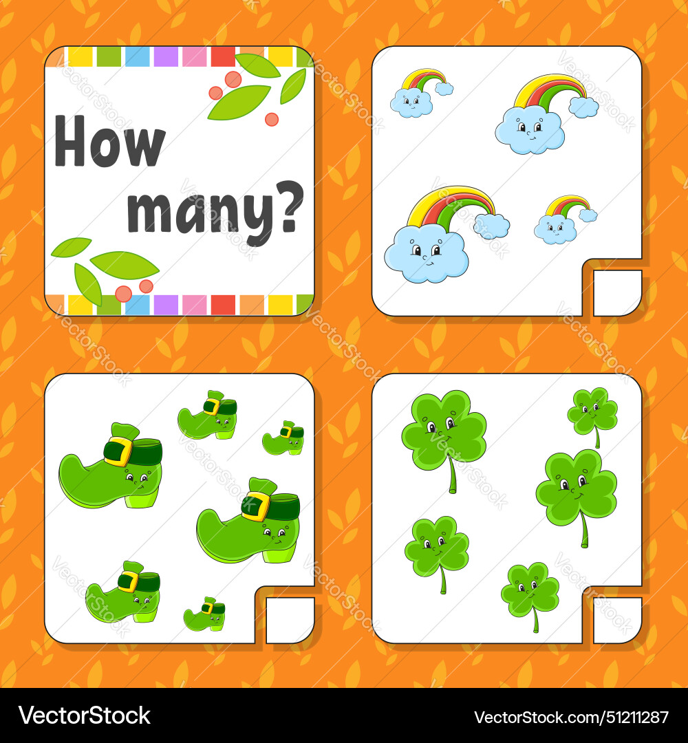 Counting game for children happy characters Vector Image