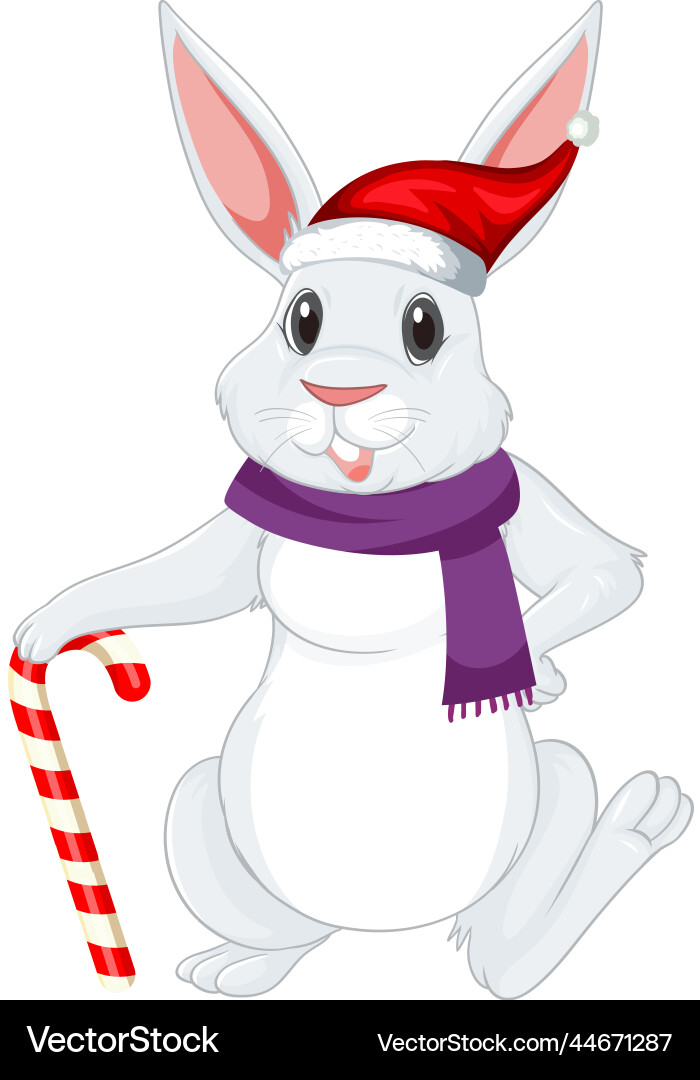Cute white rabbit cartoon character Royalty Free Vector