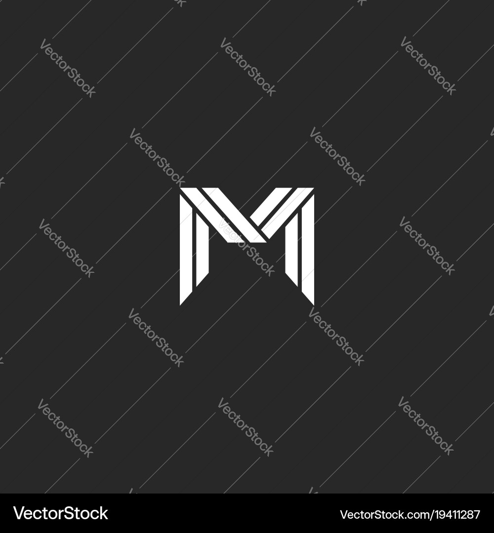 Elegant letter m logo monogram design luxury Vector Image